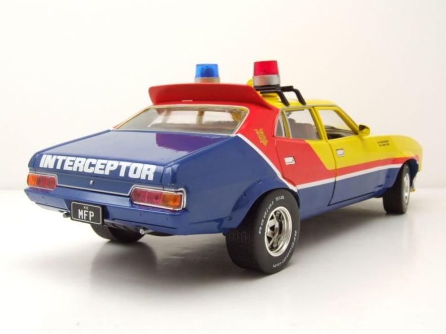 Modellauto Ford Falcon XB V8 Interceptor 1974 gelb blau rot Mad Max ähnlich Modellauto 1:18 ...