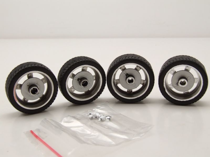 Modellauto Reifen und Felgen Street Fighter Billet dunkelgrau (4 Reifen mit Felgen) für 1:18 ...