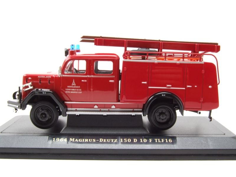 Modellauto Magirus Deutz 150 D 10 F TLF16 Werksfeuerwehr Ulm 1964 rot Modellauto 1:43 Lucky Die ...