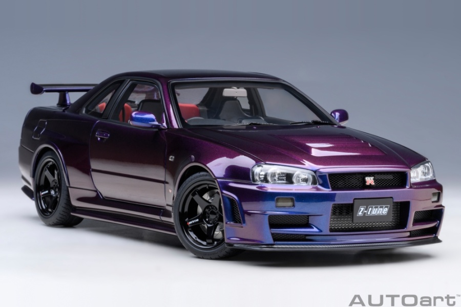 Modellauto Nissan Skyline GT-R R34 Z-Tune 2005 midnight purple lila Modellauto 1:18 Autoart, 348 ...