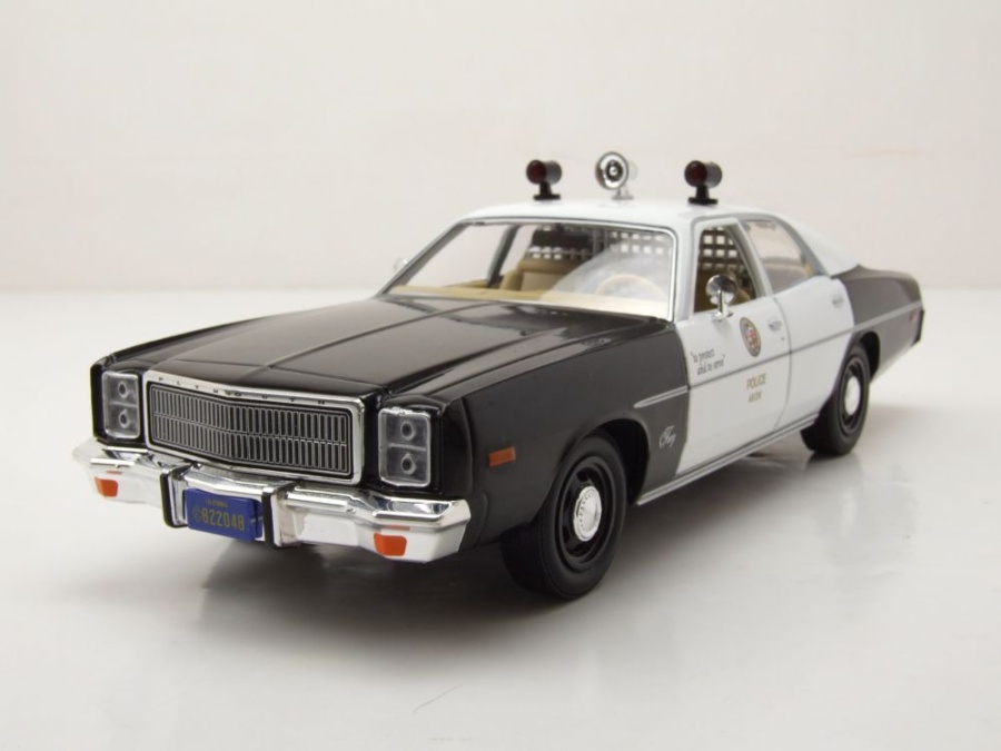 Modellauto Plymouth Fury 1978 schwarz weiß LAPD Los Angeles Police ...
