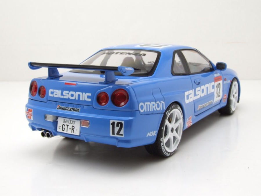 Modellauto Nissan GT-R R34 #12 Streetfighter Calsonic 2000 blau 1:18 ...
