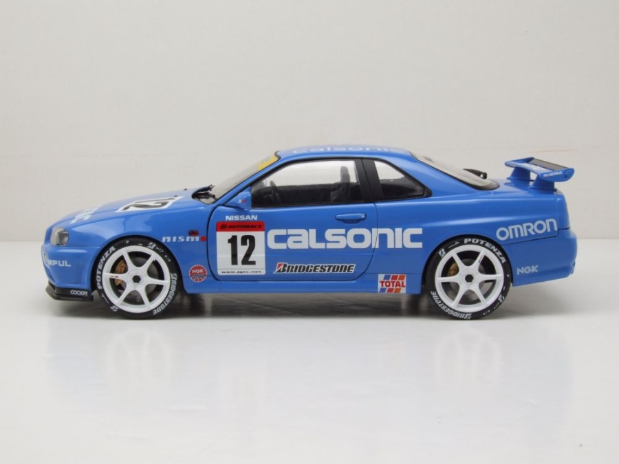 Modellauto Nissan GT-R R34 #12 Streetfighter Calsonic 2000 blau 1:18 ...