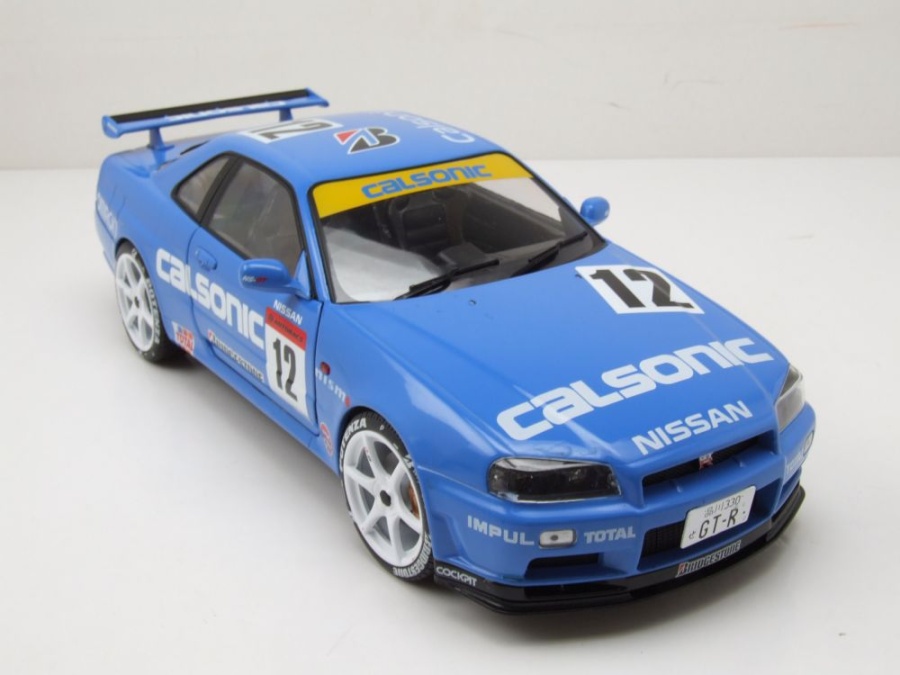 Modellauto Nissan GT-R R34 #12 Streetfighter Calsonic 2000 blau 1:18 ...