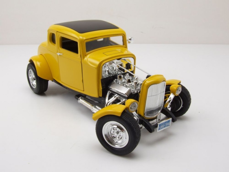 Modellauto Ford Coupe 1932 American Graffiti Hot Rod gelb Modellauto 1:18 Motormax, 52,50