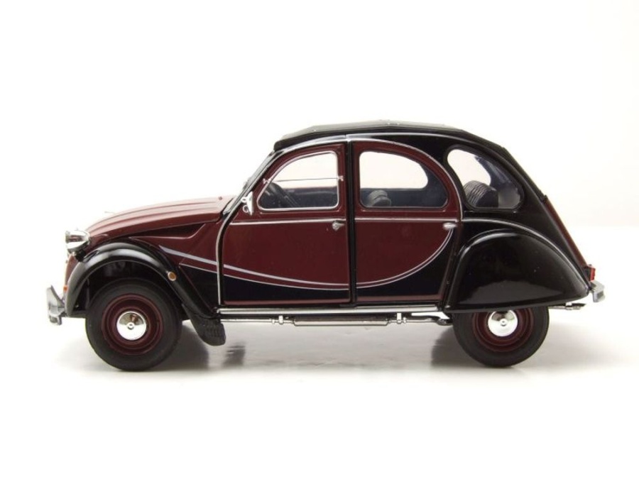 Modellauto Citroen 2CV 6 Charleston Ente 1982 rot schwarz 1:24 Welly ...