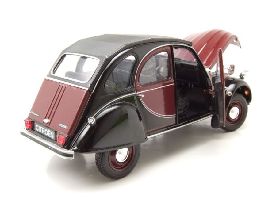 Modellauto Citroen 2CV 6 Charleston Ente 1982 rot schwarz 1:24 Welly ...